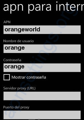 APN Orange España para Windwos Phone 2025 - Configuración de APN 5G 4G
