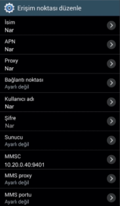Nar Mobile internet Ayarlari 2025 - 5G 4G LTE APN EU