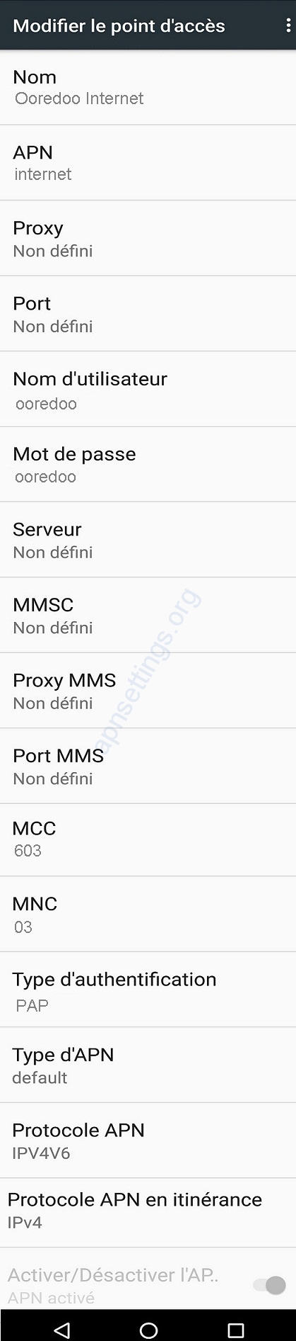 Configuration Internet Ooredoo Algérie Pour Android 2025 - Paramètres ...