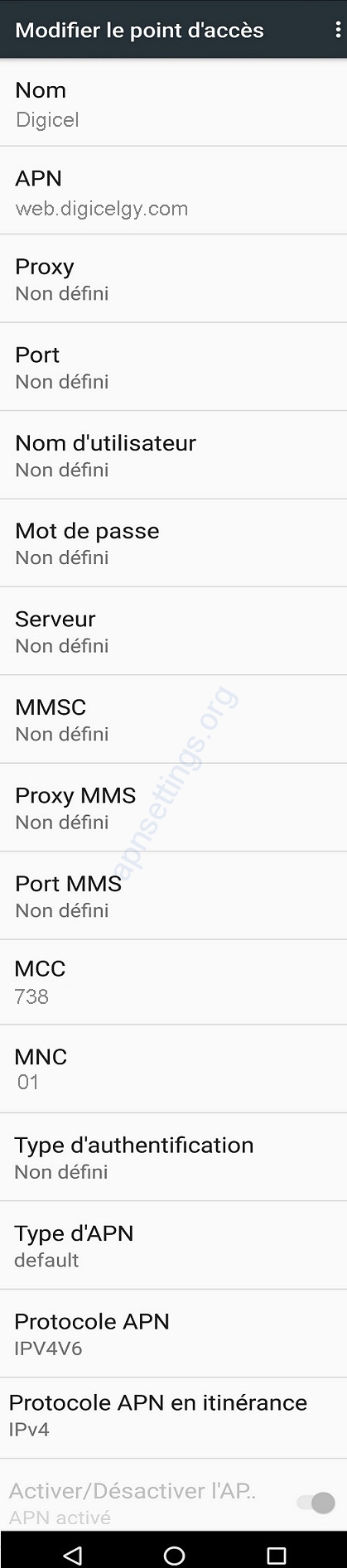 Paramètres Internet de Digicel Guyane Guadeloupe Martinique 2025 ...