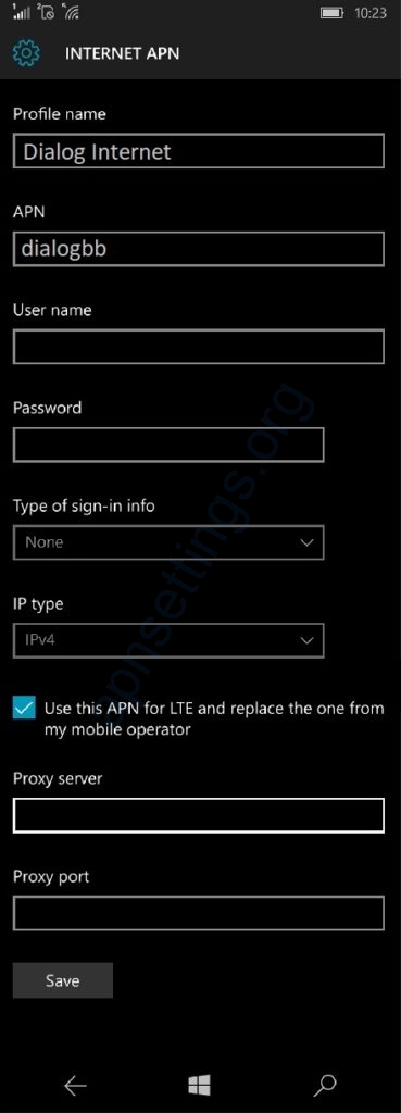 Dialog Internet Settings for Windows Phone 2025 - 5G 4G APN Settings