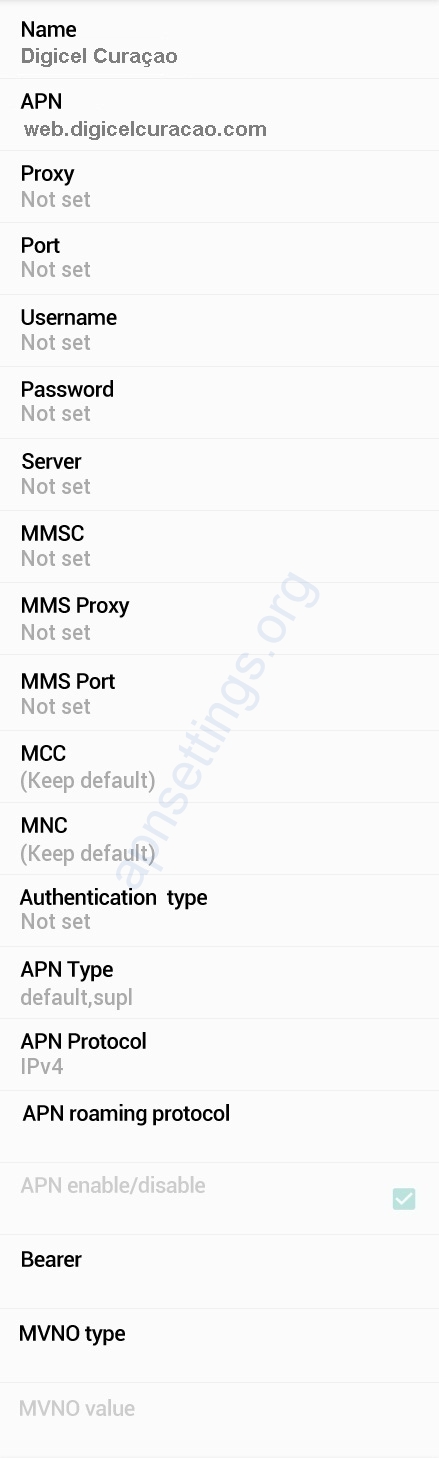 Digicel Curaçao APN Settings 2025 - 5G 4G APN Settings
