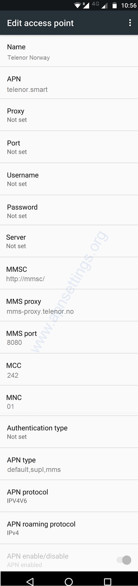 Telenor Internett og MMS Innstillinger Android 2025 - 5G 4G APN Settings